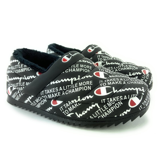 Champion | Shoes | Champion Womens Varsity Reflective Black Slippers ...
